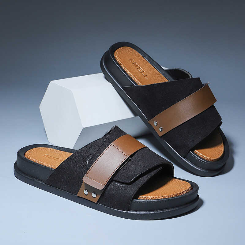 Kaswal slippers tag-init sa labas makapal lamang EVA frosted+leather ...