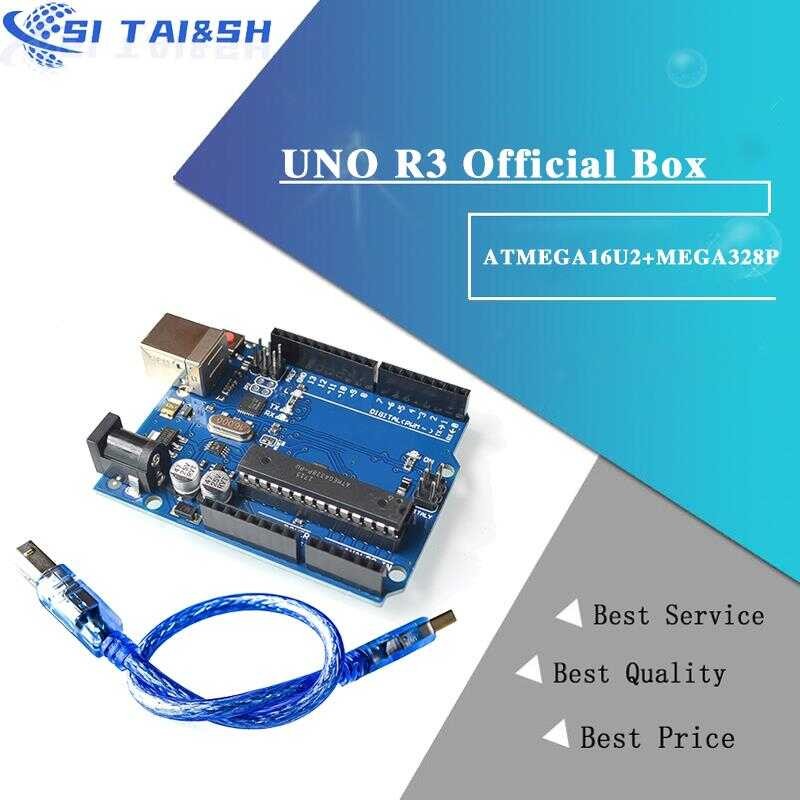 High Quality One Set Official Box Atmega16u2+Mega328p Chip For Arduino UNO R3 Development ...