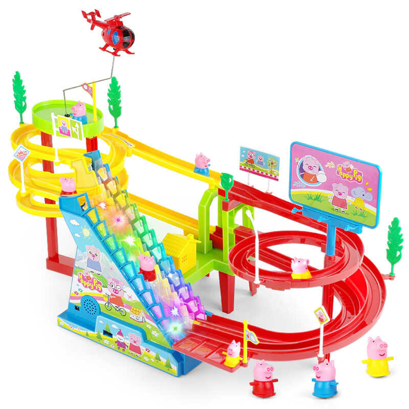 Family Playful Piggy Climbing Stairs Track Peppa Baby 3 4 Years Old ...