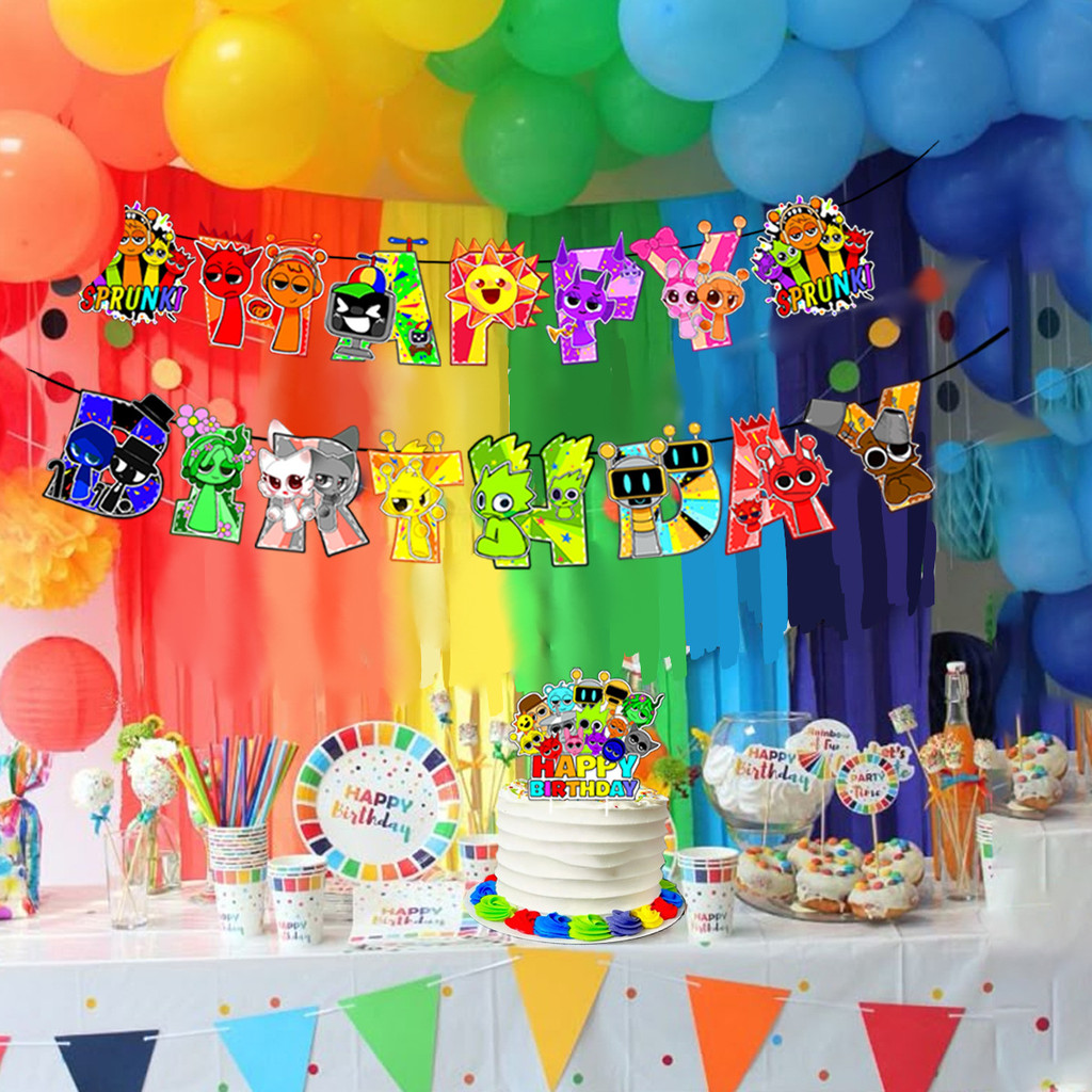 Sprunki Incredibox Sprunki Theme Birthday Party Supplies Sprunki Flag ...