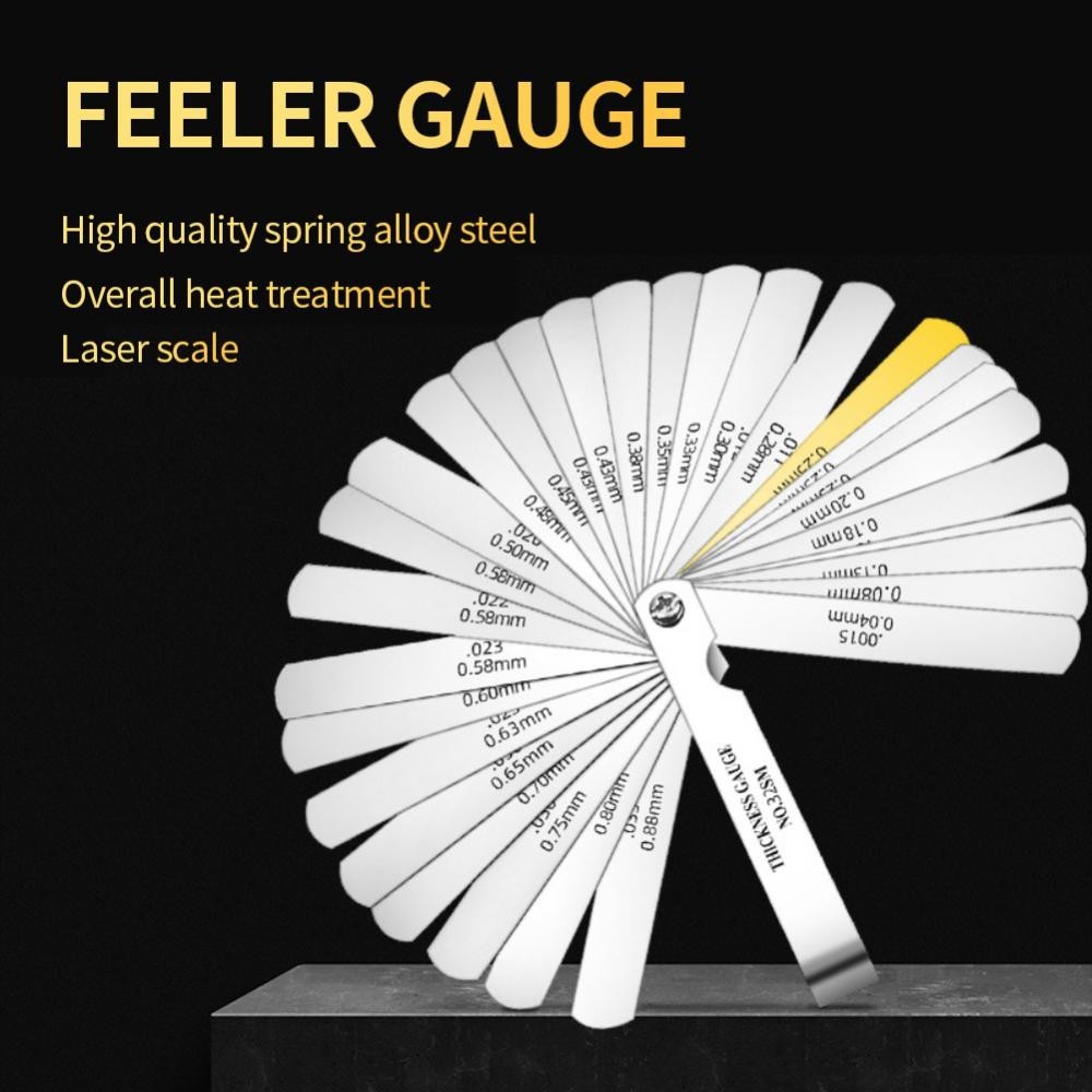 Feeler Gauge Metric 0.04mm - 0.88mm Size Thickness Gauge Set Valves ...