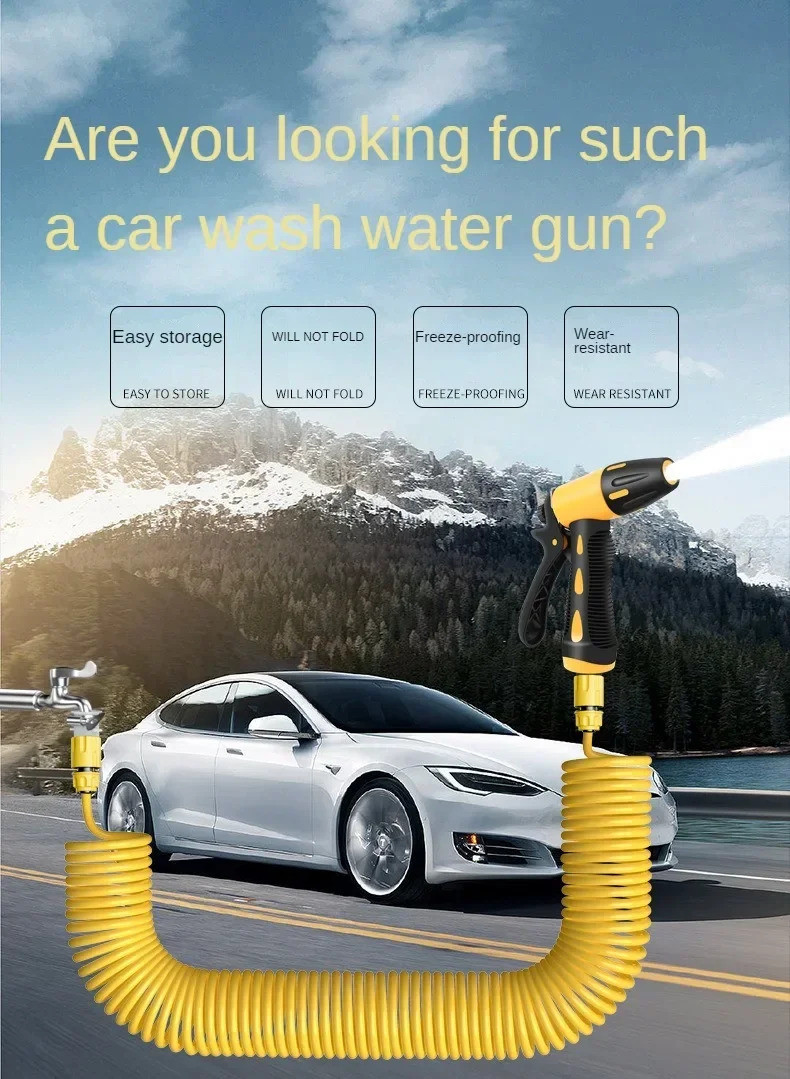 10/20 Meter Telescopic Spring Water Pipe with High-pressure Nozzle Home ...