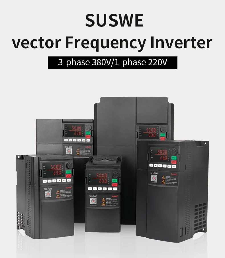 SUSWE SU800 VFD 4KW/5.5KW/7.5 KW 220V/380V Frequency Converter RS485 ...