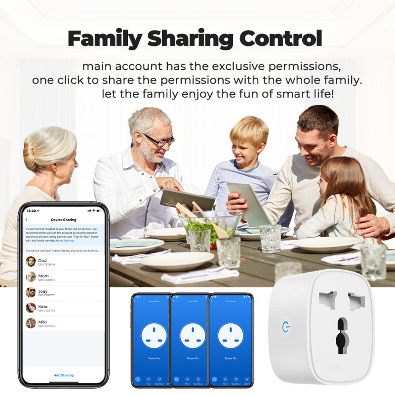 20A Smart Plug Tuya WiFi Smart Plug Socket Smart Life APP Control Works ...