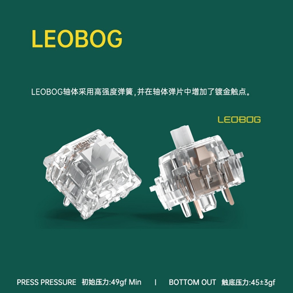 LEOBOG Ice Soul Switch Crystal Switch for Mechanical Keyboard Tactile ...