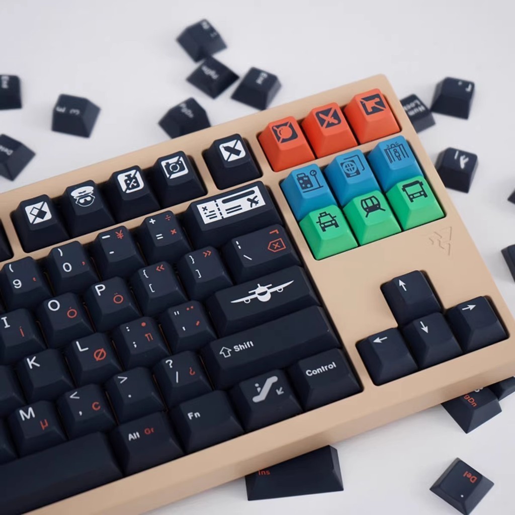 Dark Blue Flight Theme Keycaps Cherry profile PBT keycap set for MX ...