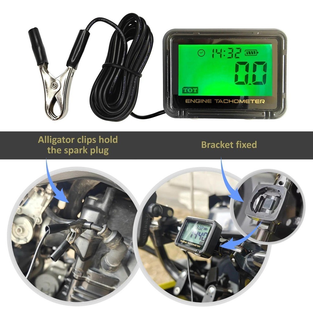 Waterproof Digital Big Screen Engine Tachometer Motorcycle ...
