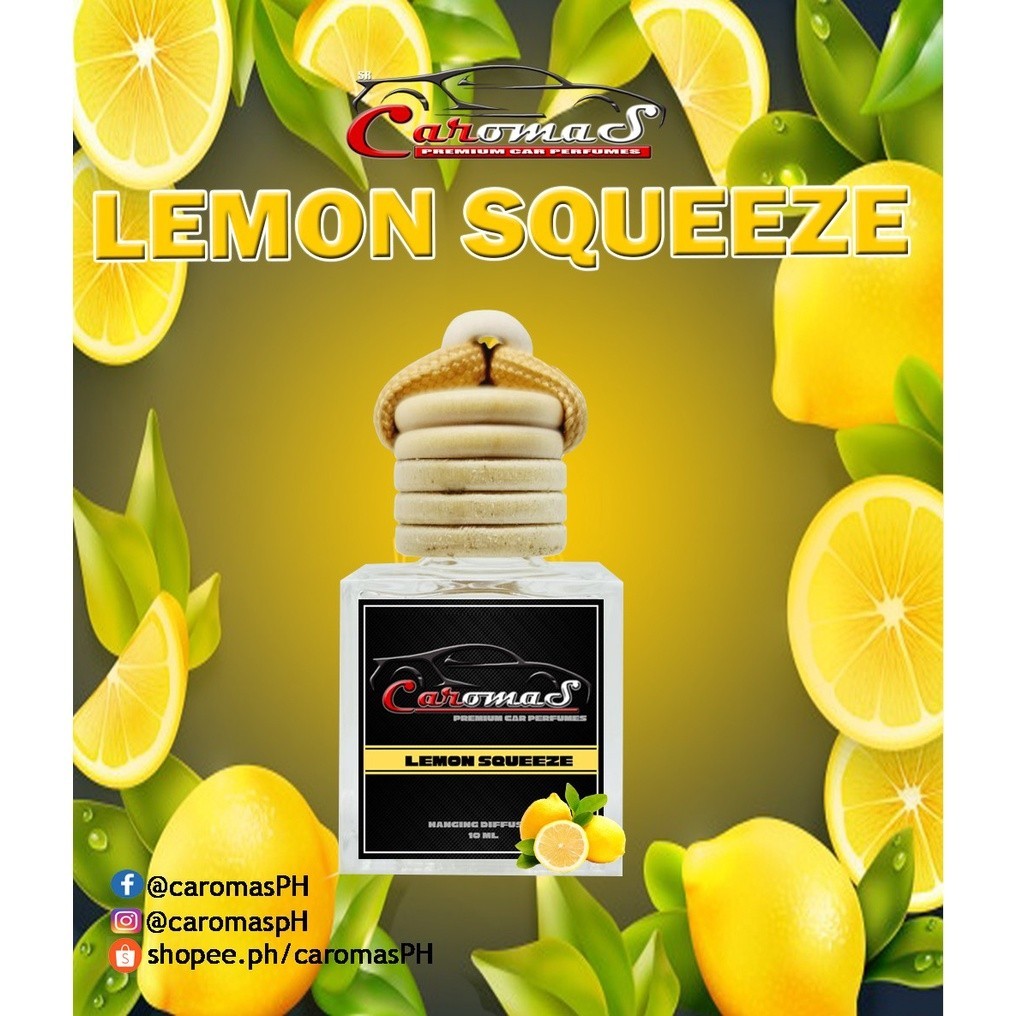 ∇ CAROMAS Premium Car Perfume Hanging Diffuser - LEMON SQUEEZE 10mL ...