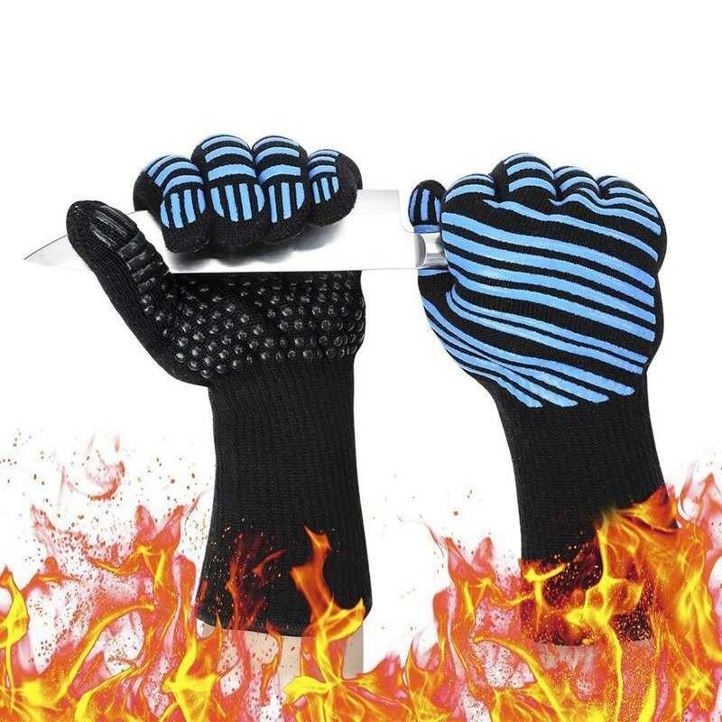 Temperature High Resistance BBQ Mitt 500 800 Degrees Fireproof Barbecue ...