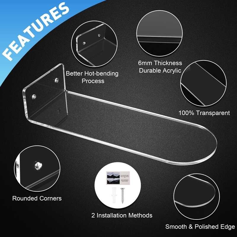 Shoe Display Wall Mount Sets Of 8,Clear Acrylic Floating Sheets For ...