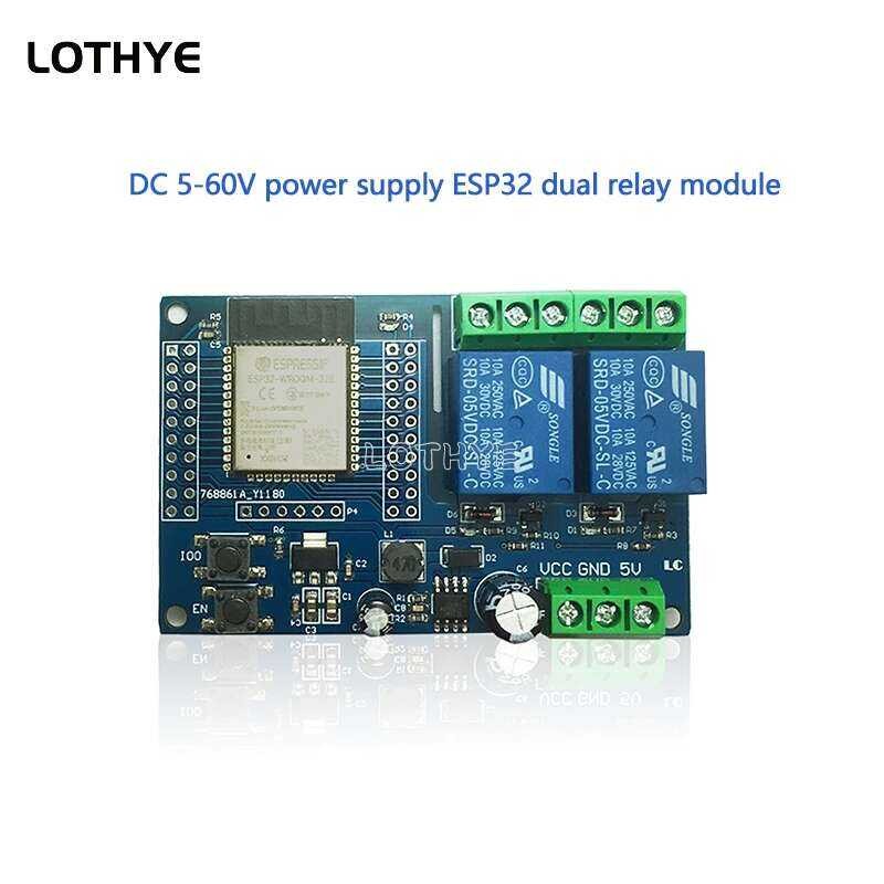 Esp32-Wroom Esp32 Dual Channel Wifi Bluetooth Relay Module Secondary Development Board Dc5 ...