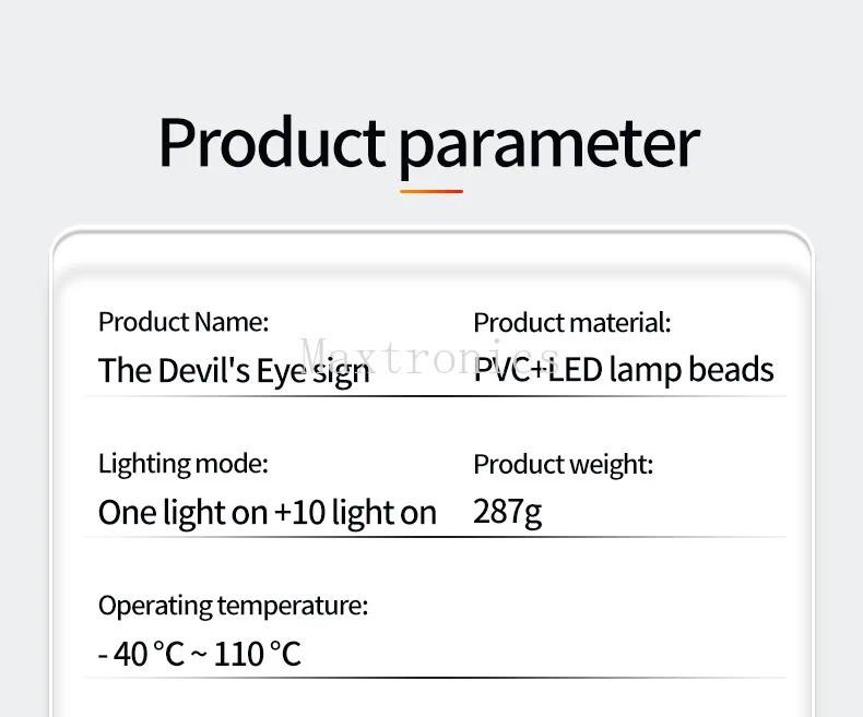 2pcs 5v Dynamic Devil Eyes Light For Cars LED Matrix Pixel Panel RGB ...