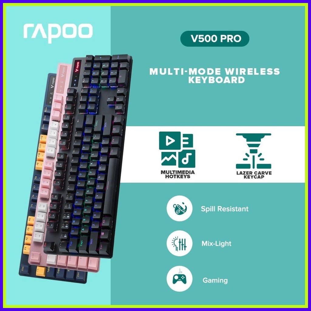 Rapoo V500 Pro White Backlit Mechanical Keyboard Gaming Keyboard | Shopee Philippines
