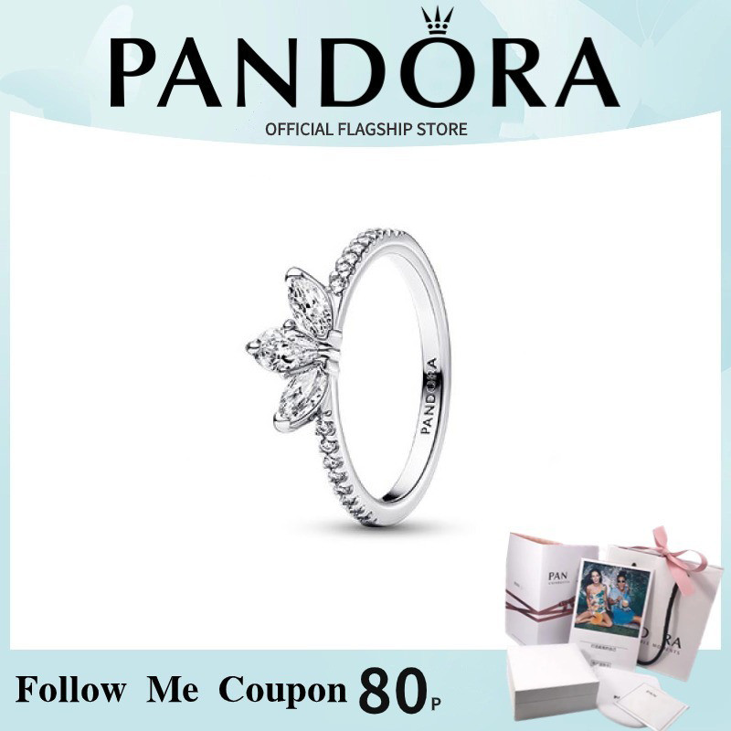 Pandora Sparkling Petal Specimen Ring with Minimalist Design 925 Silver ...