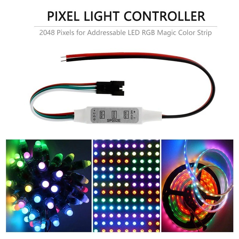 SP002E Controller 3 Keys Phantom LED RGB Controller 600 Pixels Dimmer Phantom USB Controller You ...