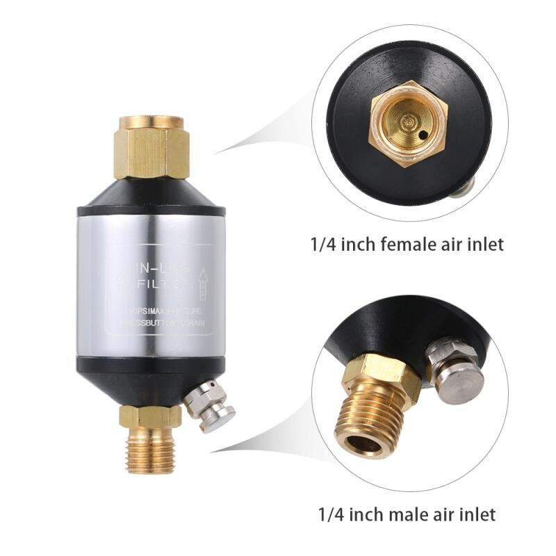 Mini IN-LINE Air Oil Water Separator Filter Spray Gun Air Compressor ...