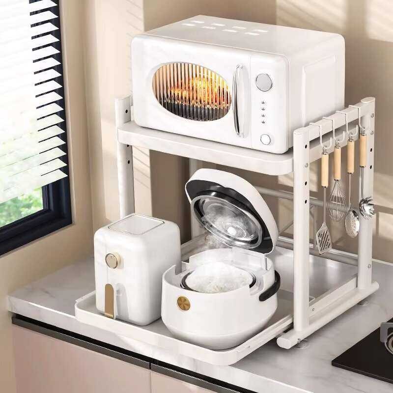 Retractable Microwave Oven Rack Pull Out Snap-In Adjustable Microwave ...