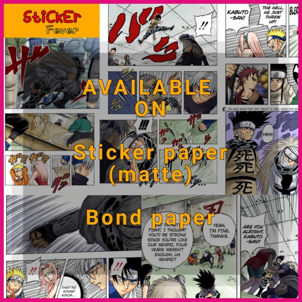 Sticker Fever Anime Manga Panels A4 size Wall Decor Sticker ( Colored ...