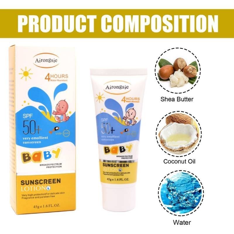 45g Children SPF50+ Sunscreen Lotion Kids Moisturizing Sunscreen Cream ...