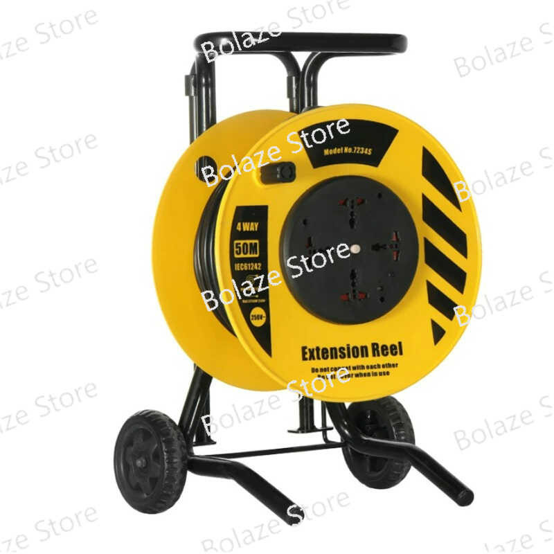 Standard 50M Multi-Socket Sizes Electric Retractable Cable Reel ...