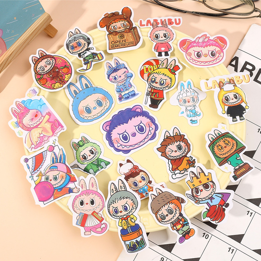 80 Pcs Cute Labubu Stickers - DIY Water Bottle Laptop Skateboard ...