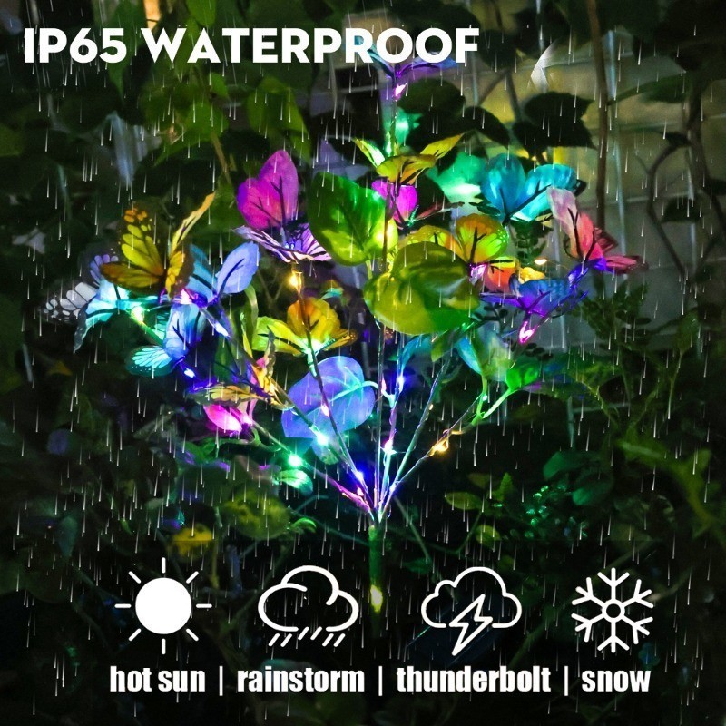 Simulation Flower Butterfly Tree Lawn Light - Garden Decor Solar ...