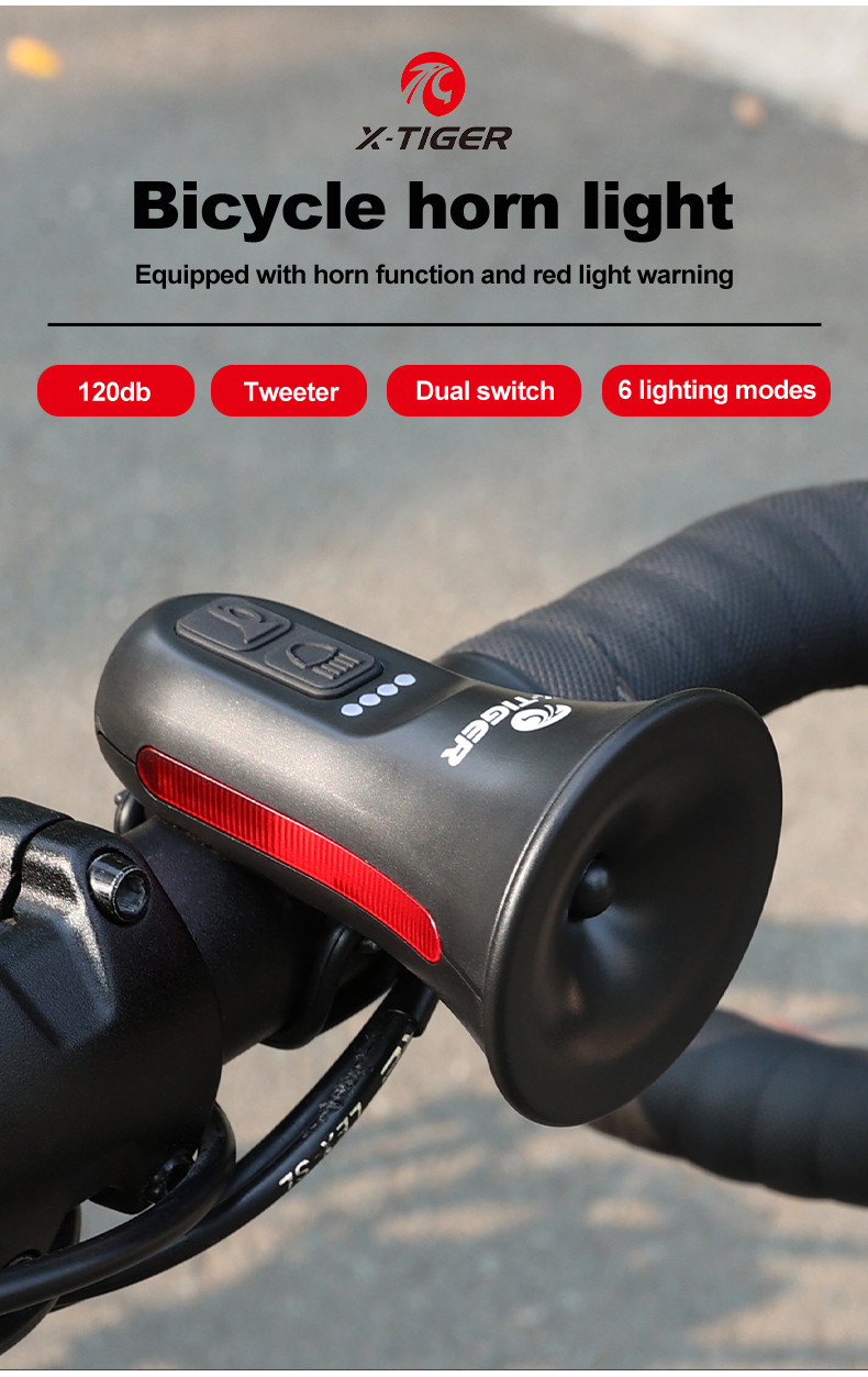 X-TIGER Electronic Bicycle Horn Warning Siren Bicycle Bell Outdoor ...