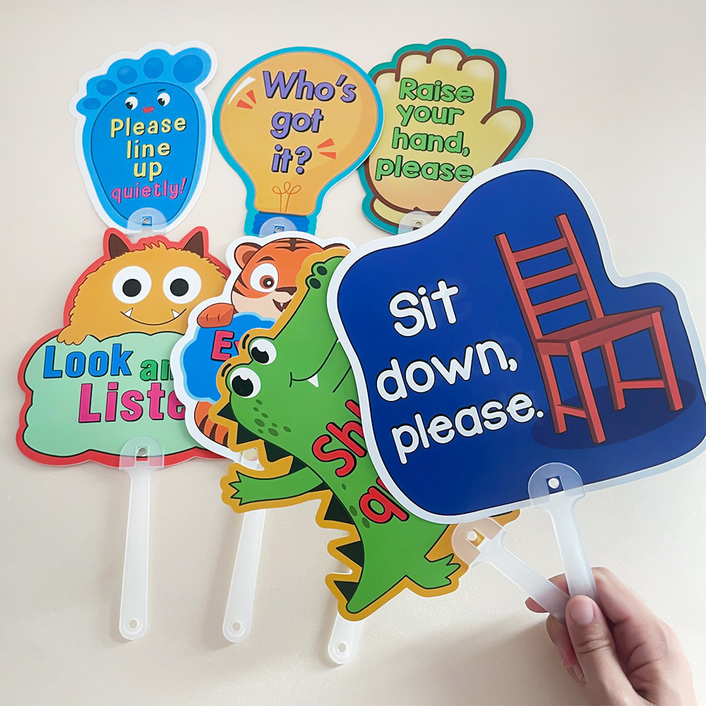 8Pcs Classroom Rule Paddles Preschool Classrooms Management English ...