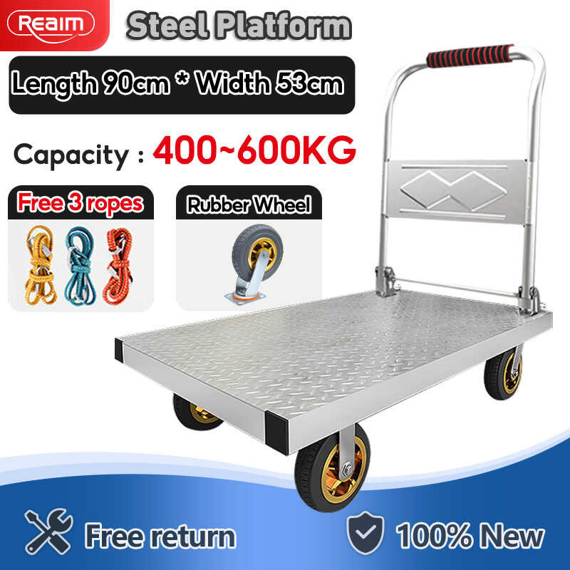 Stale Hand Truck Trolley Foldable Push Cart Heavy Duty Kartilya Load 600kg 4 Mute Rubber WheelS ...