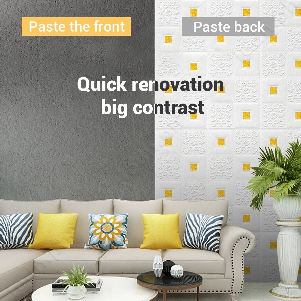 50PCS Wallpaper 3D sticker design wall decor for Living Room Bedroom ...