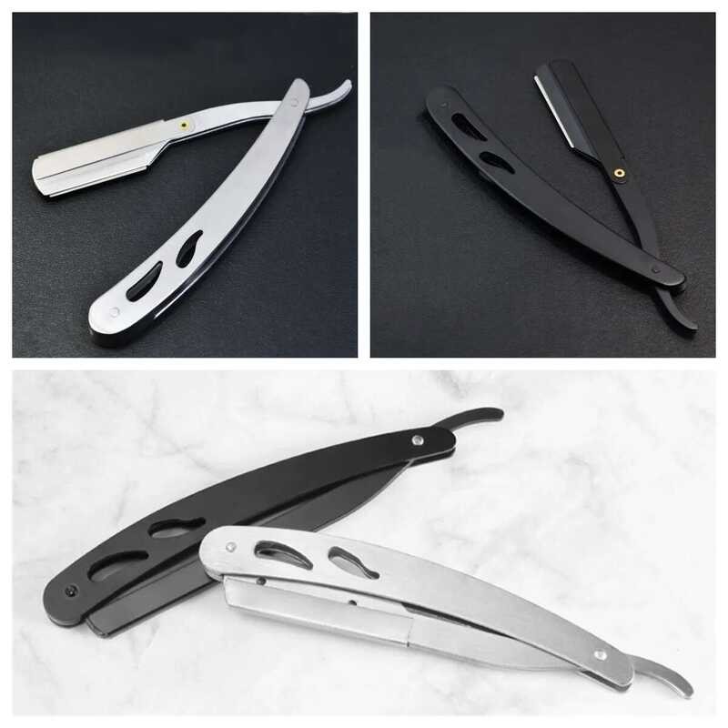 Edge Shaver Straight Stainless Steel Barber Razor Men Folding Shaving ...