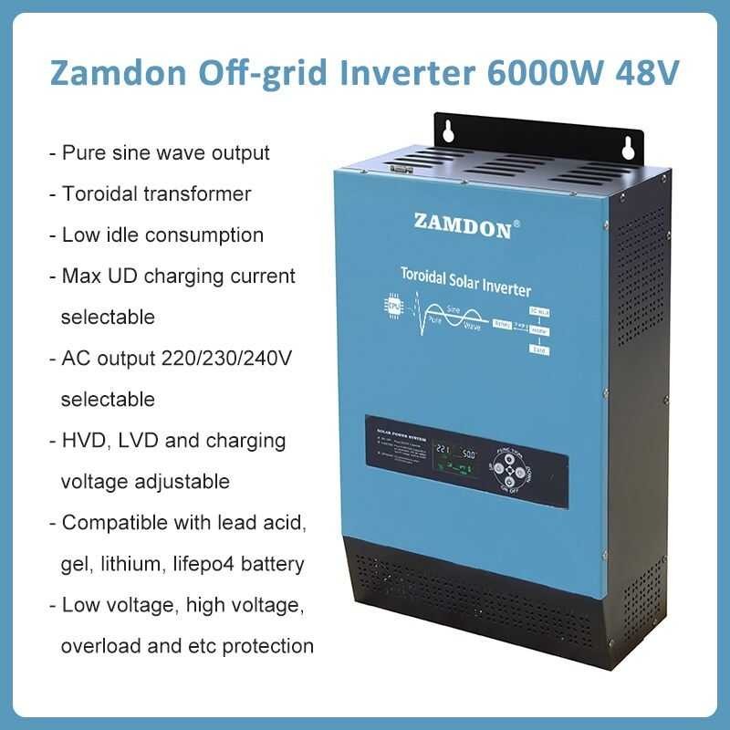 Solar Inverter Zamdon 48V6000w - Toroidal Off Grid Inverter - | Shopee ...
