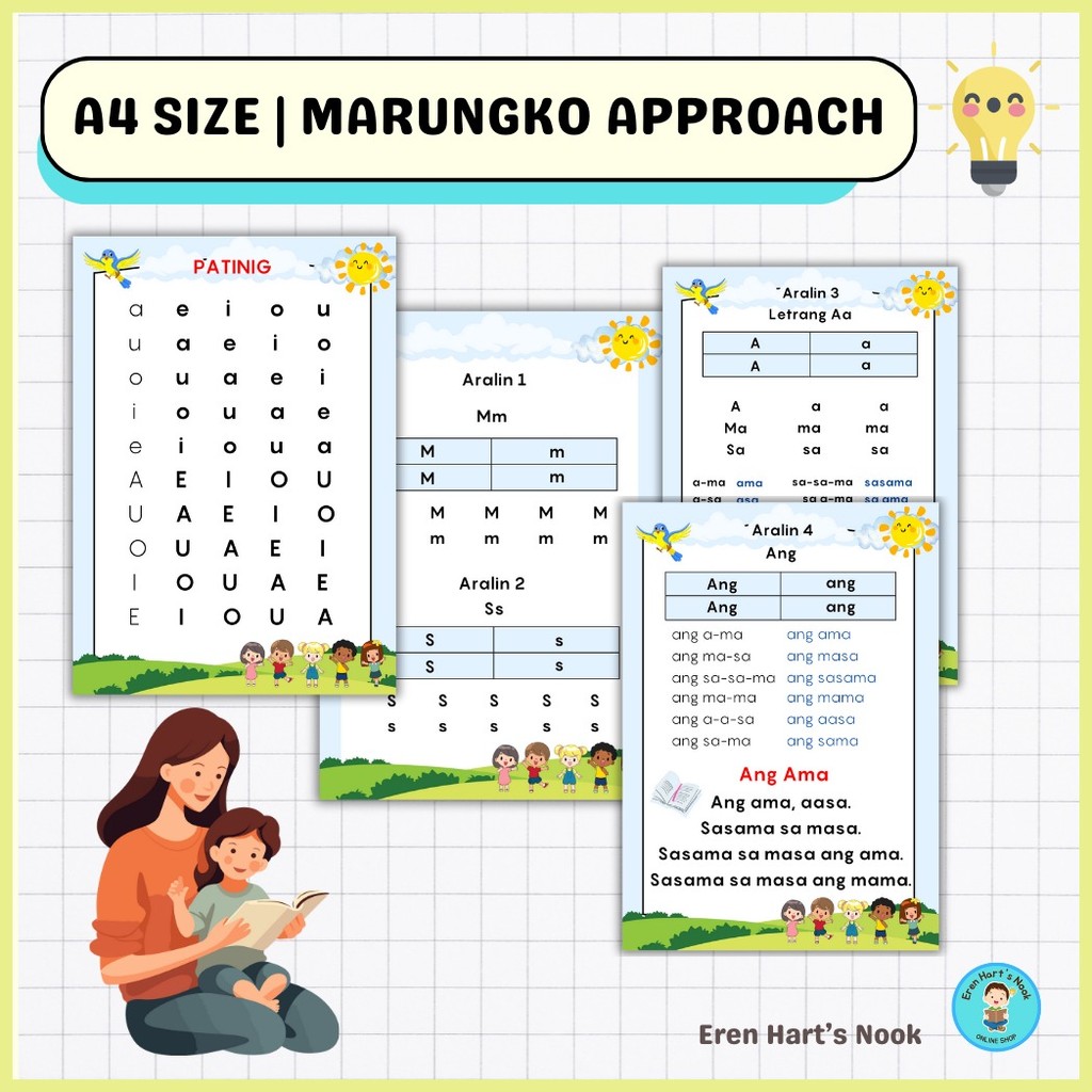∼ ♚ MABILIS NA PARAAN NG PAGBASA SA FILIPINO | MARUNGKO APPROACH | A4 ...