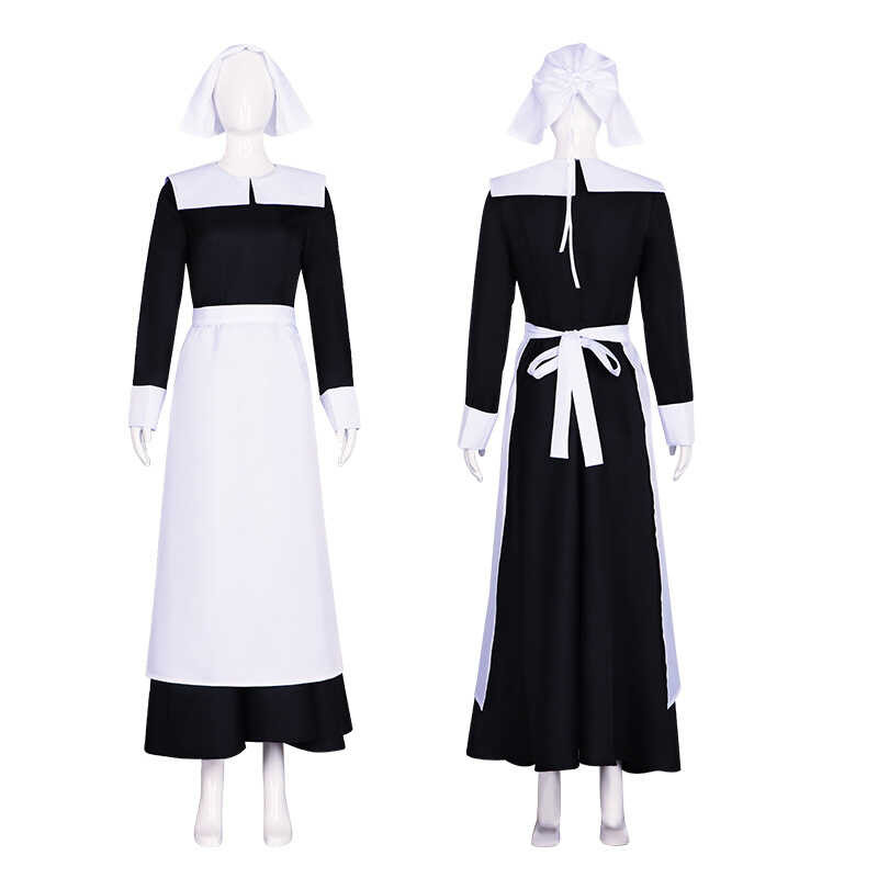 Adams' Wednesday cosplay dress apron maid uniform cosplay Halloween ...