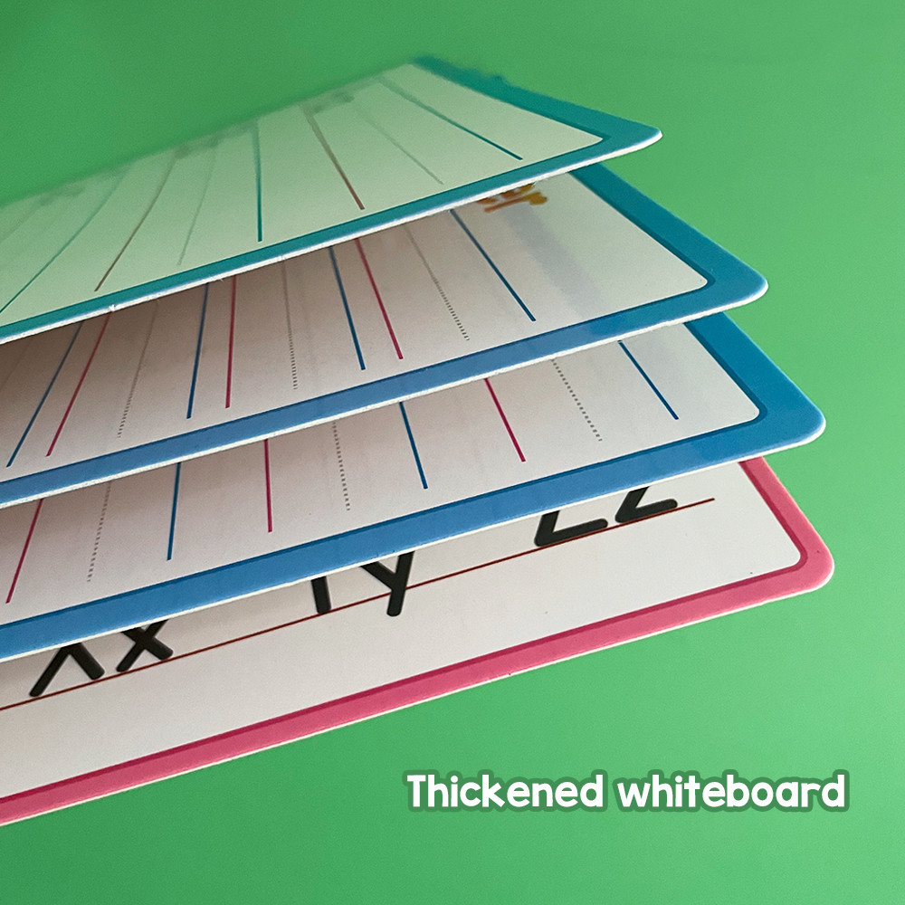 4-Piece Double Sided Kids Dry Erase Whiteboard Set - Alphabet & Number ...