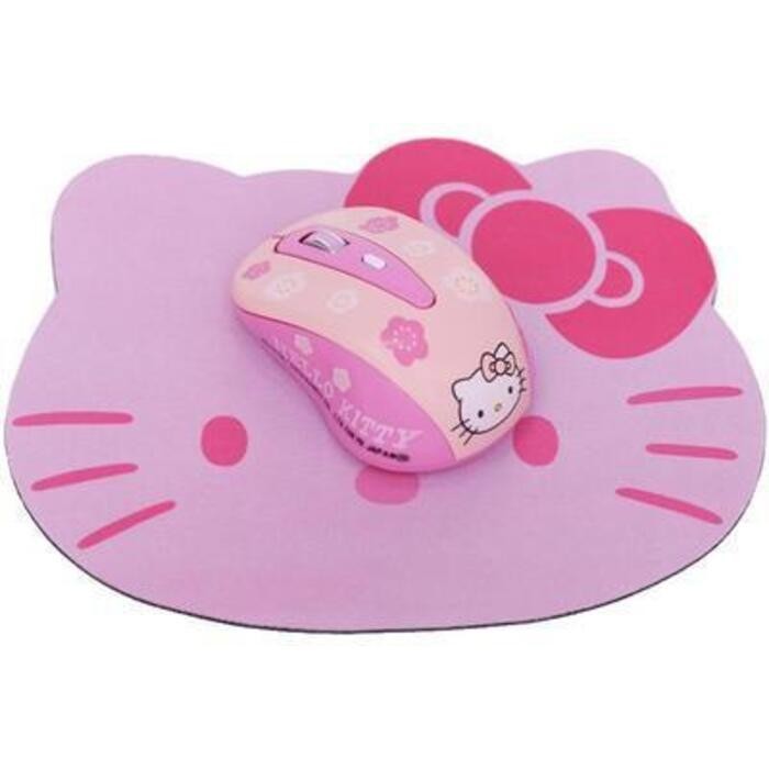 Child Girl Mice Hello Kitty Set Mouse 2.4GHz Wireless Mouse + Mouse Pad ...