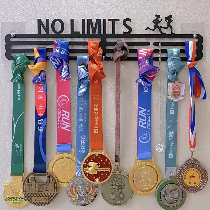 No Punching Metal Marathon Medal Display Rack Sports Honor Gold Medal ...