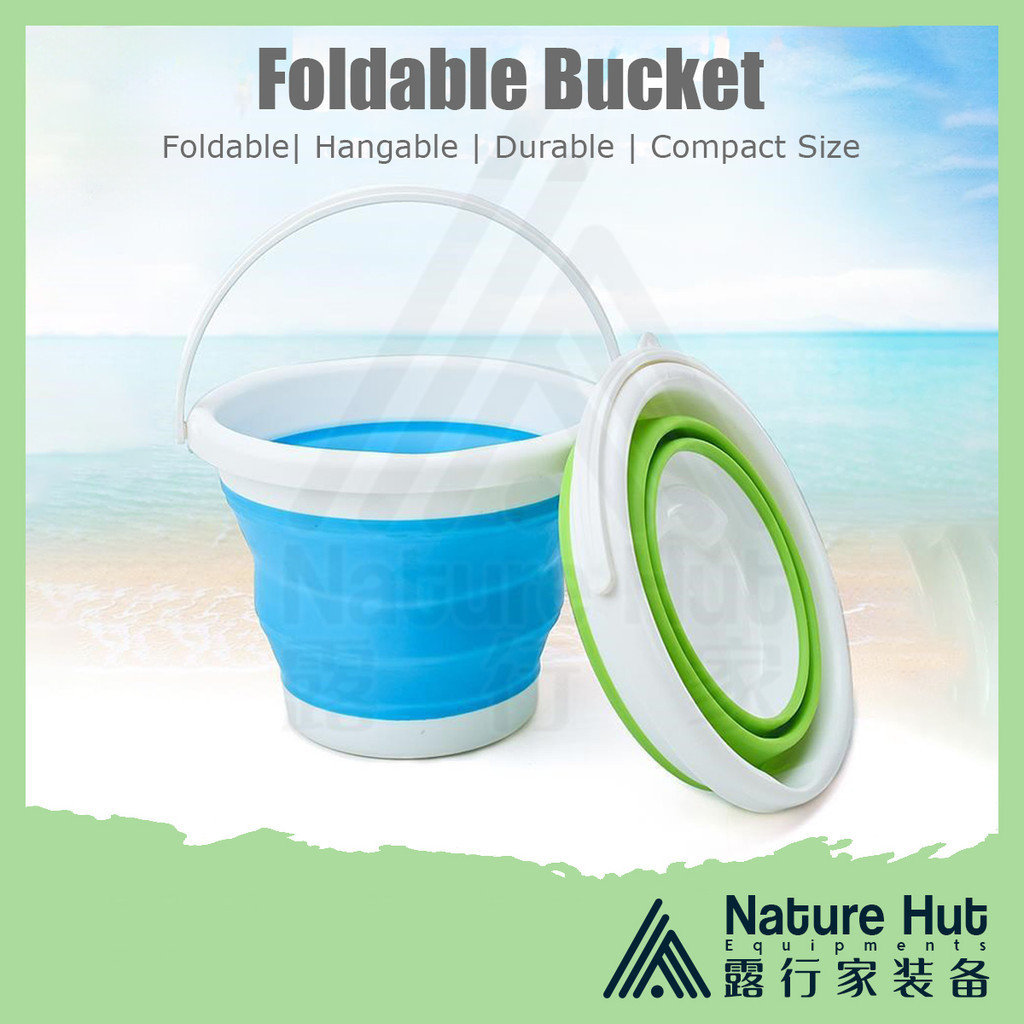Portable Folding Bucket Foldable Silicone Pail Collapsible Baldi Lipat ...