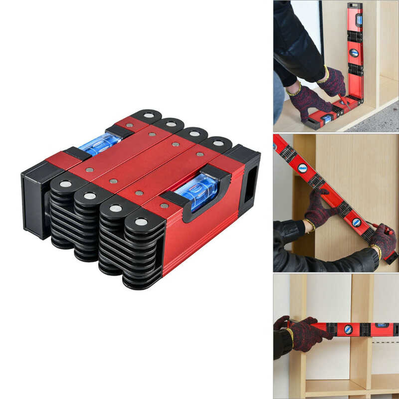 Magnetic Tool Foldable Level Ruler Precise Protractor Bubble Gas ...