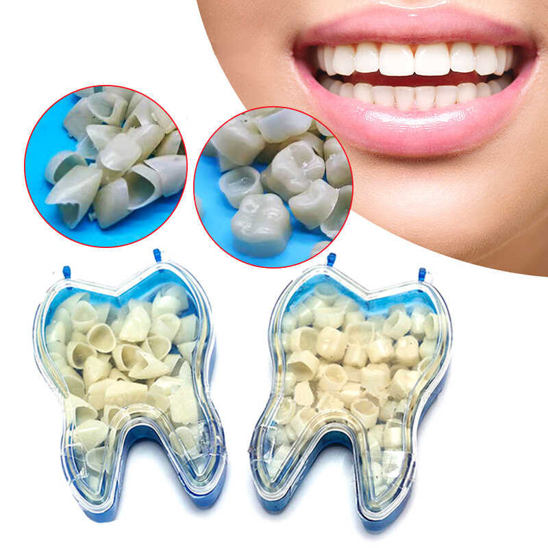 50 Pcs/Box Dental Temporary Crown Kit Resin Anterior&Posterior Teeth ...