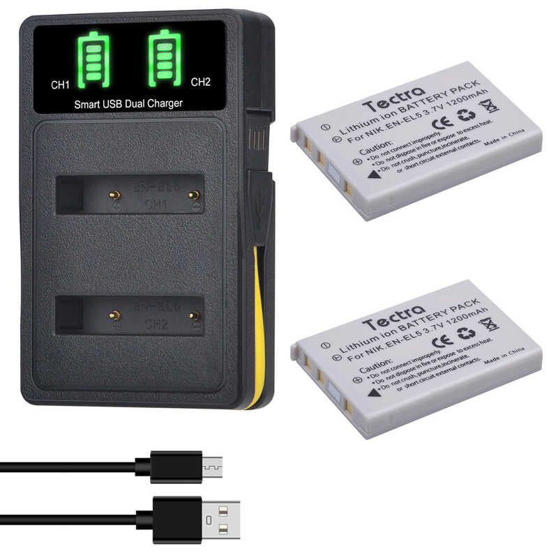 Camera En-El5 Enel5 Battery & LED USB Charger Para Kay Nikon Coolpix ...