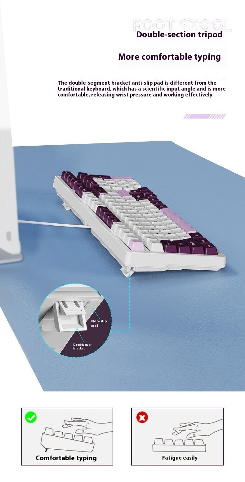 NJ80 Real Mechanical Keyboard Black Tea Axis 98 Key Layout Wired ...