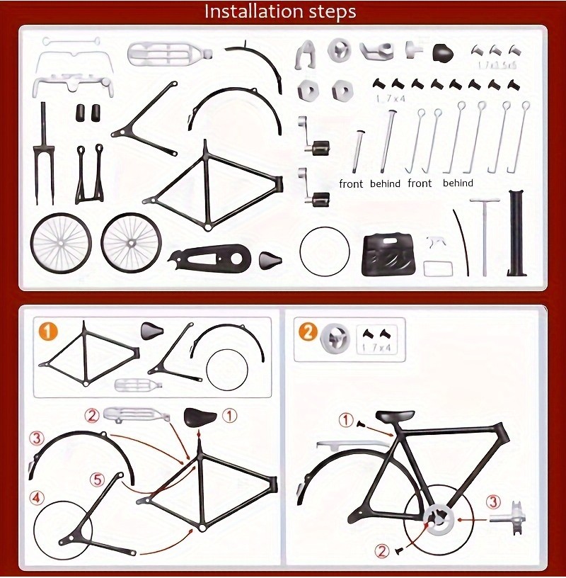 DIY Mini Alloy Bicycle Model Retro Simulation Metal Bike Assembling ...