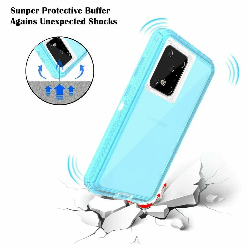 Clear Armor 3 in 1 Case For Samsung Galaxy S20 S21 S22 S23 S24 Ultra S10 S20 Plus Note20 Ultra ...