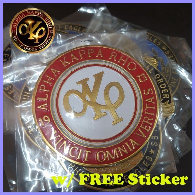 Alpha Kappa Rho Akp Akhro Skeptron Metal Car Motorcycle MC Metal Emblem ...