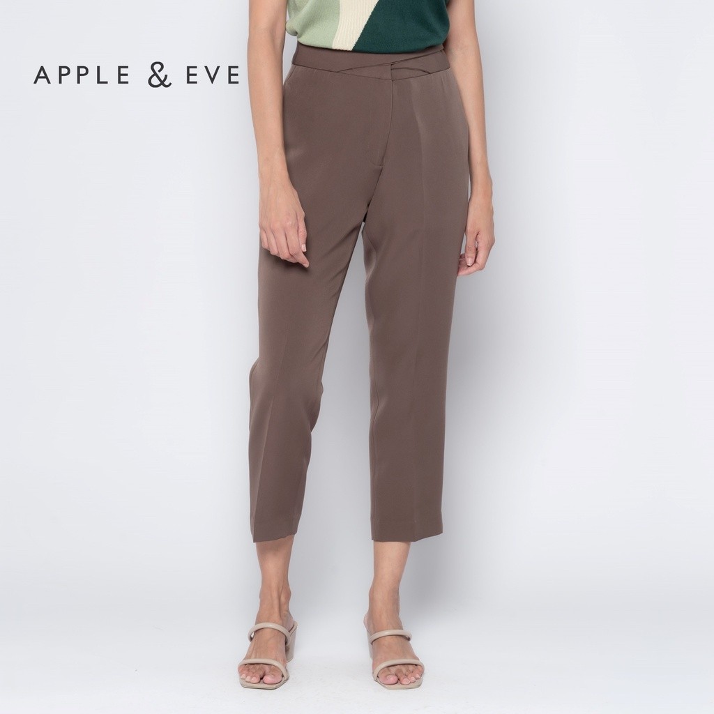 Apple & Eve Cross Overlap Waist Detailed Slim Formal Pants | Shopee ...