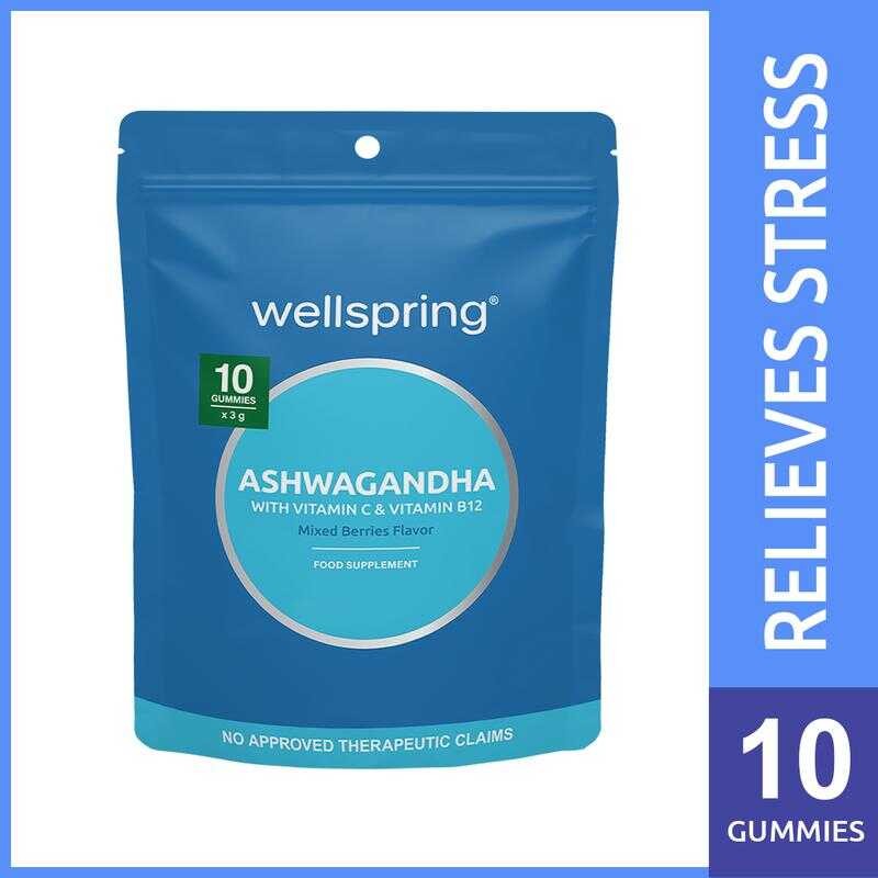 Wellspring Ashwagandha Gummies Pouch 10S, With Vitamin C & B12, For ...