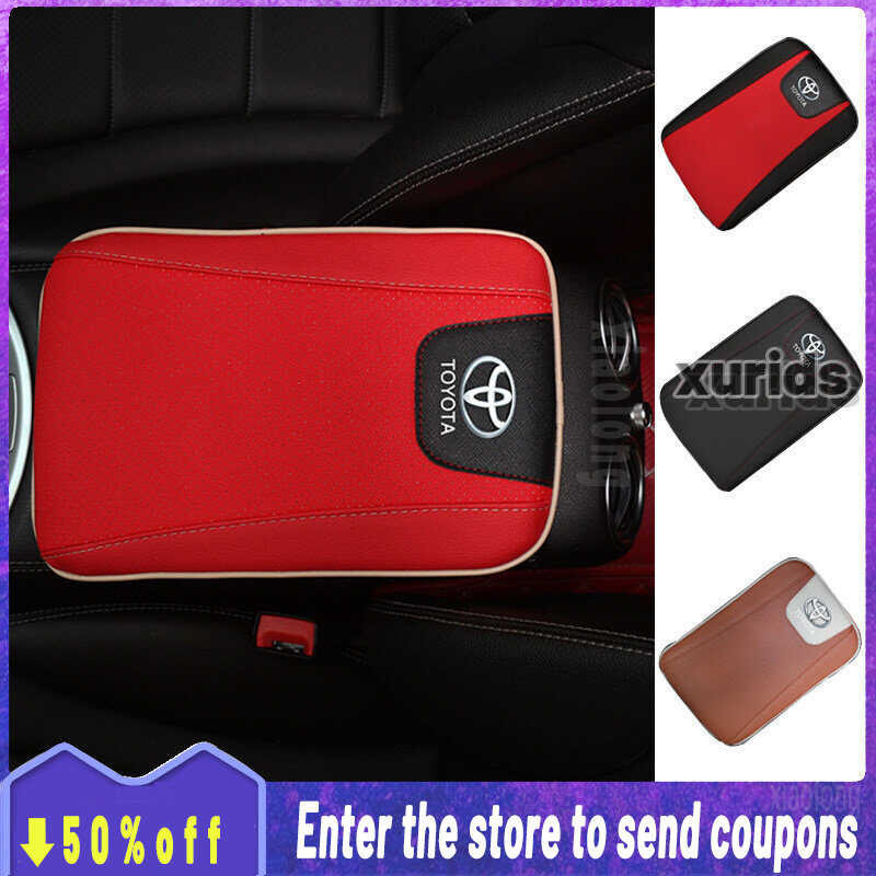 Sa Para Toyota Leather Car Central Armrest Pad Auto Center Console Arm ...
