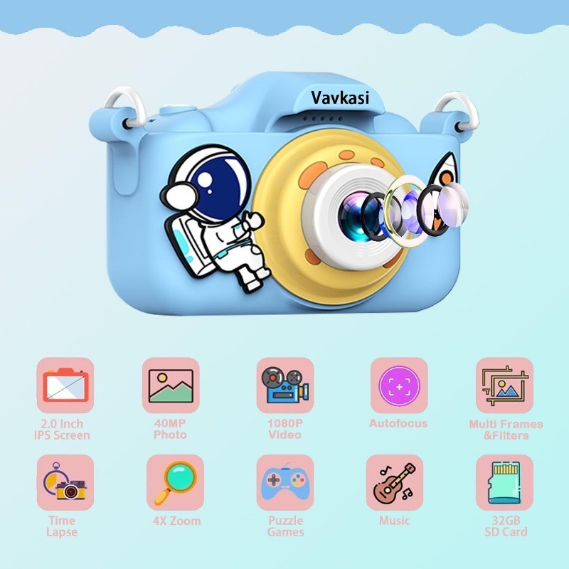 Kids Camera for Girls and Boys 2.0 Inch IPS Screen 1080P 40M HD Video ...