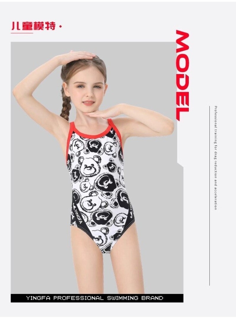 Yingfa Girls Professional Swimwear Digital Printing Cartoon One Piece ...